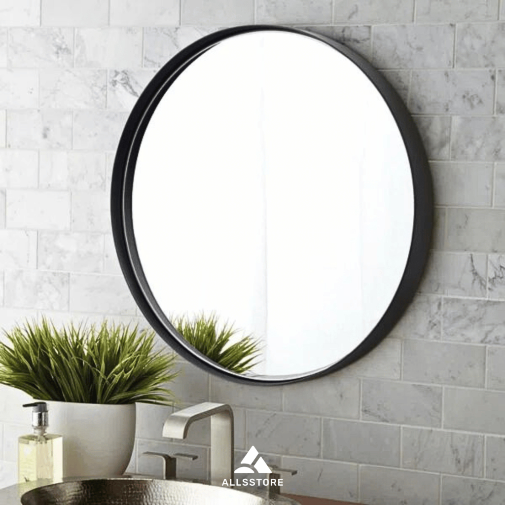 Jual Cermin Bulat Dinding Frame Hitam/Putih/Kayu – Cermin Hias ...