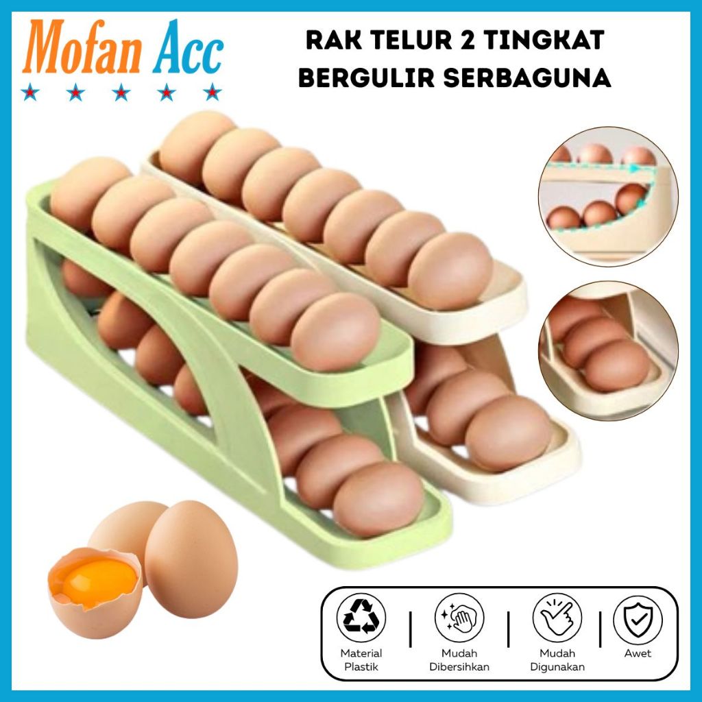 Jual Rak Telur 2 Tingkat/ Egg Storage Box/Tempat Penyimpanan Telor 2 ...