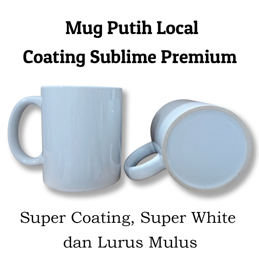 Jual Mug Coating Putih Polos Local / Sablon Mug Sublim Super White ...