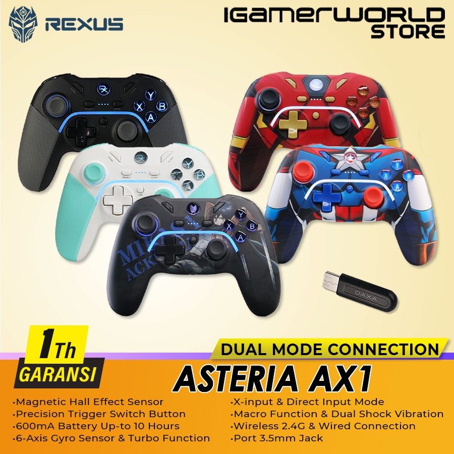 Jual Rexus Daxa Asteria AX1 / AX-1 Wireless/Wired Gamepad / Joystick ...