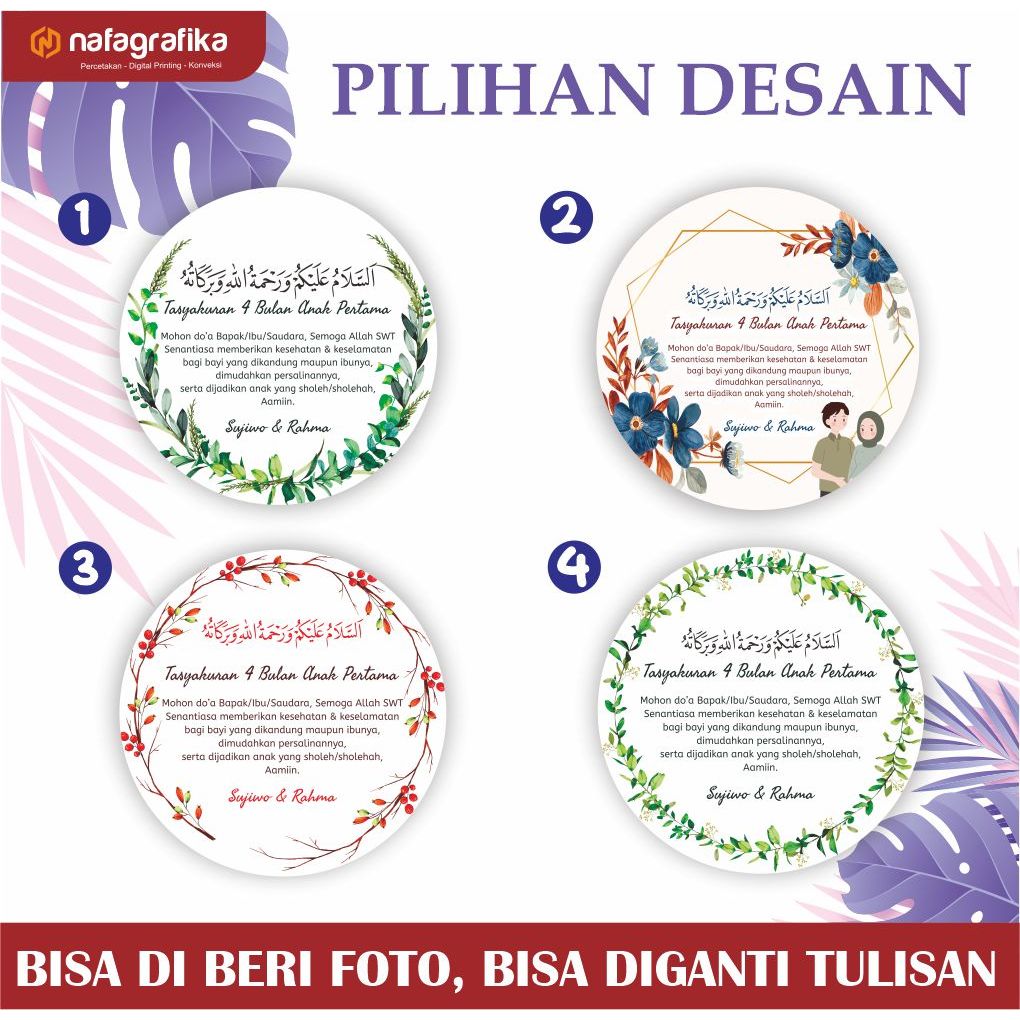 Jual STIKER TASYAKURAN 4 BULANAN STICKER ACARA KEHAMILAN 7 BULAN UNTUK ...