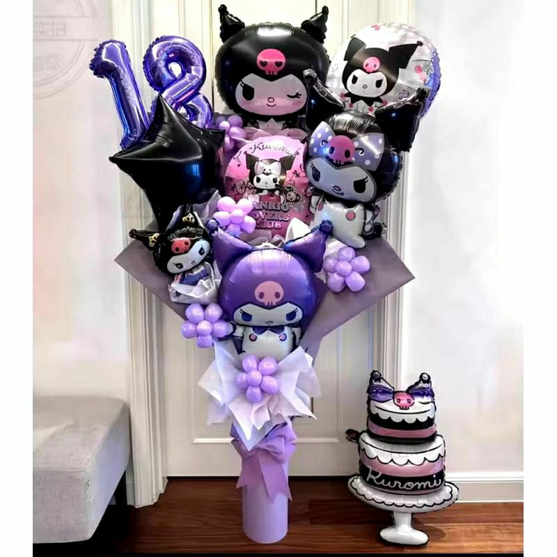 Jual PAKET BALON BUCKET KUROMI UNGU HITAM ANGKA UNGU 80cm | Shopee ...