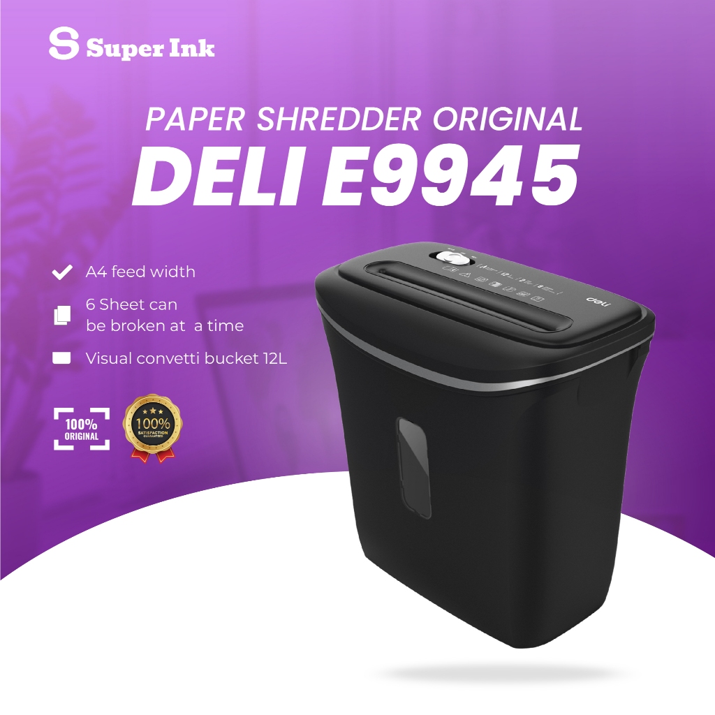 Jual Paper Shredder Deli E9945 | Penghancur Kertas 6 Lembar A4 ...
