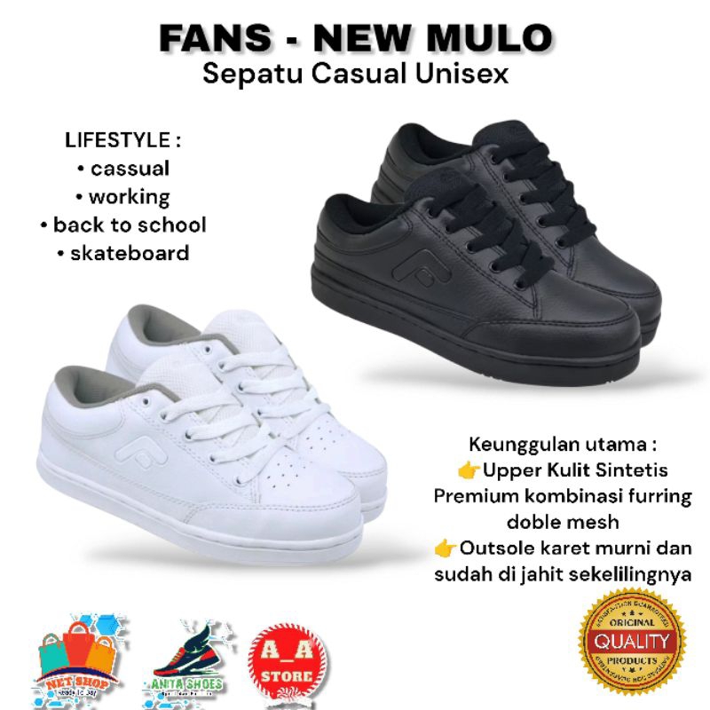 Jual Sepatu Fans New Mulo Sneaker Hitam dan Putih | Shopee Indonesia