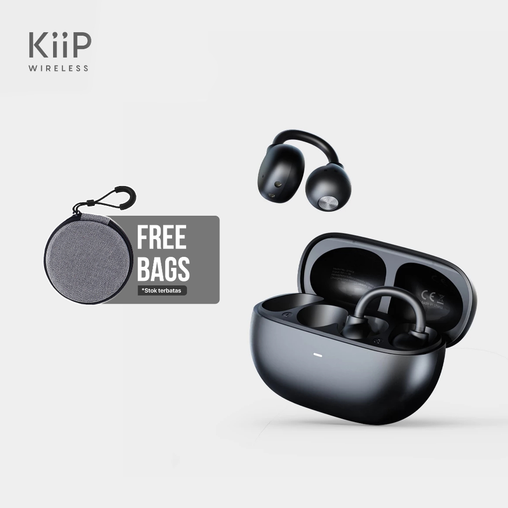 Jual KiiP Wireless DTH12 OWS Ear Clip Earphone Bluetooth TWS AI Noise ...