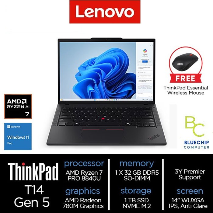 Jual Lenovo ThinkPad T14 Gen 5 (AMD) Ryzen 7 PRO 8840U 32GB 1TB SSD ...