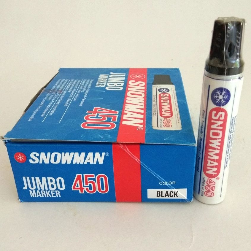 Jual Spidol Jumbo Snowman Permanent Marker 450 - 1 box isi 12 pcs ...