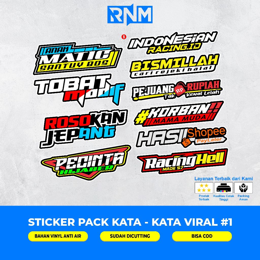 Jual STICKER PACK MOTOR KATA-KATA KEREN | VOL 8 | Shopee Indonesia