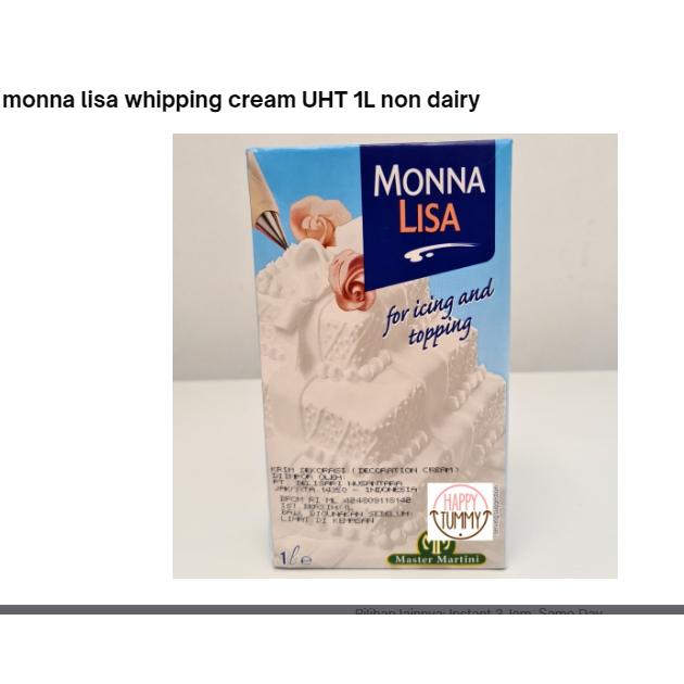 Jual monna lisa whipping cream UHT 1L non dairy | Shopee Indonesia