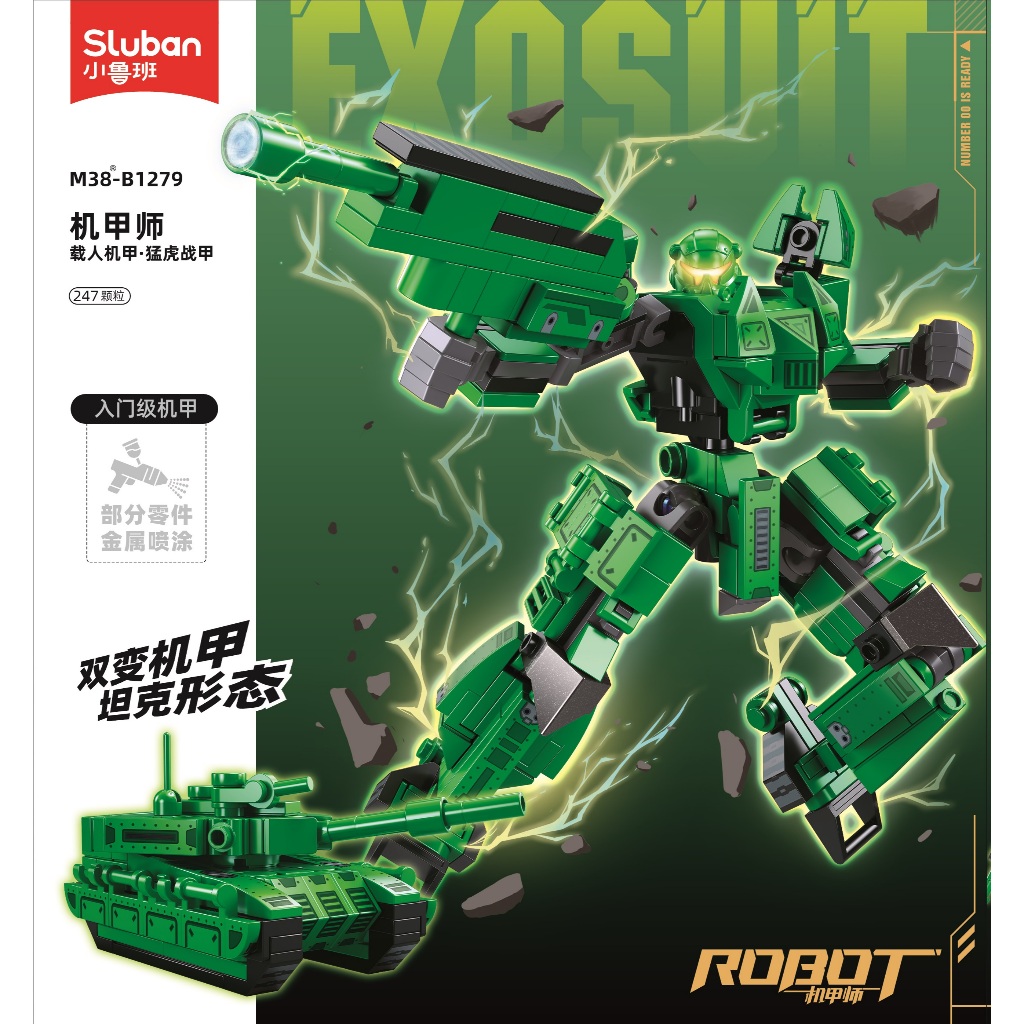 Jual Sluban Bricks Robot Exosuit ARMY-Tank 2in1 M38-B1279 | Shopee ...