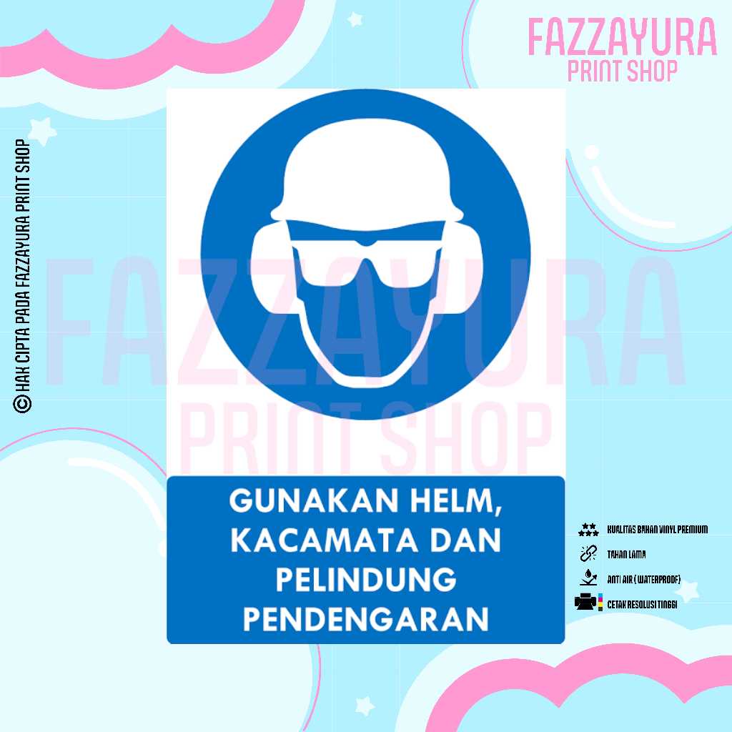 Jual STICKER SAFETY SIGN RAMBU K3 & TATA GRAHA GUNAKAN HELM, KACAMATA ...