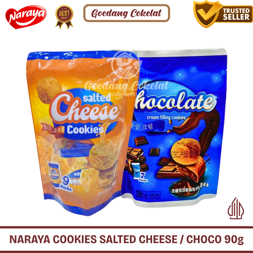 Jual Naraya Cookies Mini Salted Rich Cheese Chocolate Coklat Cookies ...