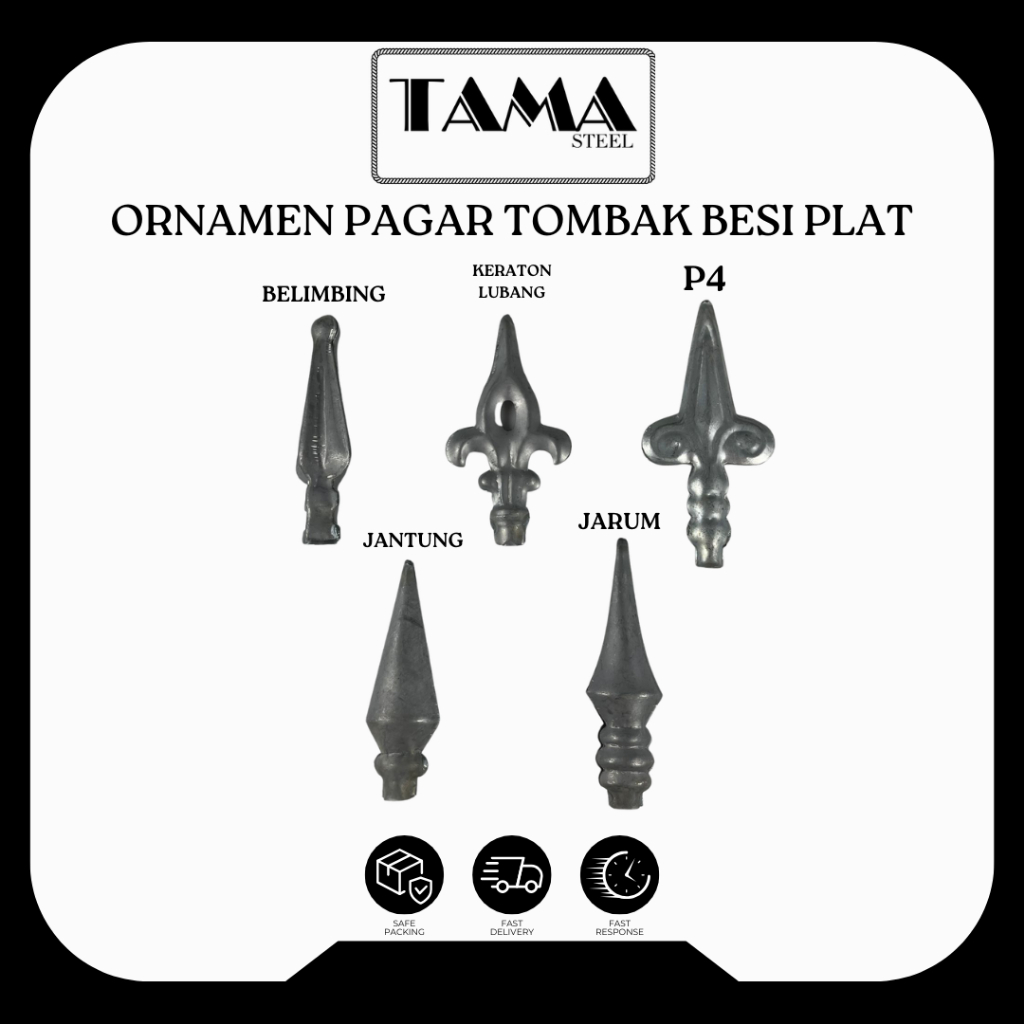 Jual ORNAMEN PAGAR TOMBAK BESI PLAT | AKSESORIS PAGAR BESI PLAT MOTIF ...