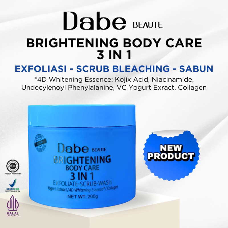Jual DABE BEAUTE BRIGHTENING BODY CARE 3 IN 1 | EXFOLIASI | SCRUB ...