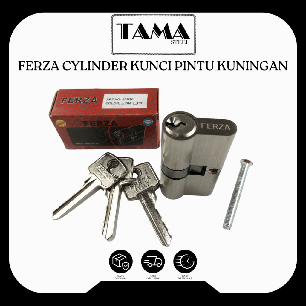 Jual FERZA CYLINDER KUNCI PINTU KUNINGAN | Ferza Kunci Pintu | Kunci ...