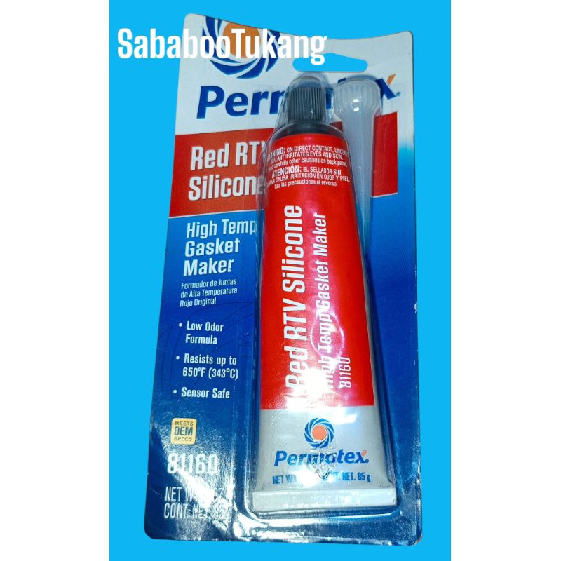 Jual Permatex Red RTV Silicone 85g - Sealant Gasket Tahan Panas 343°C ...