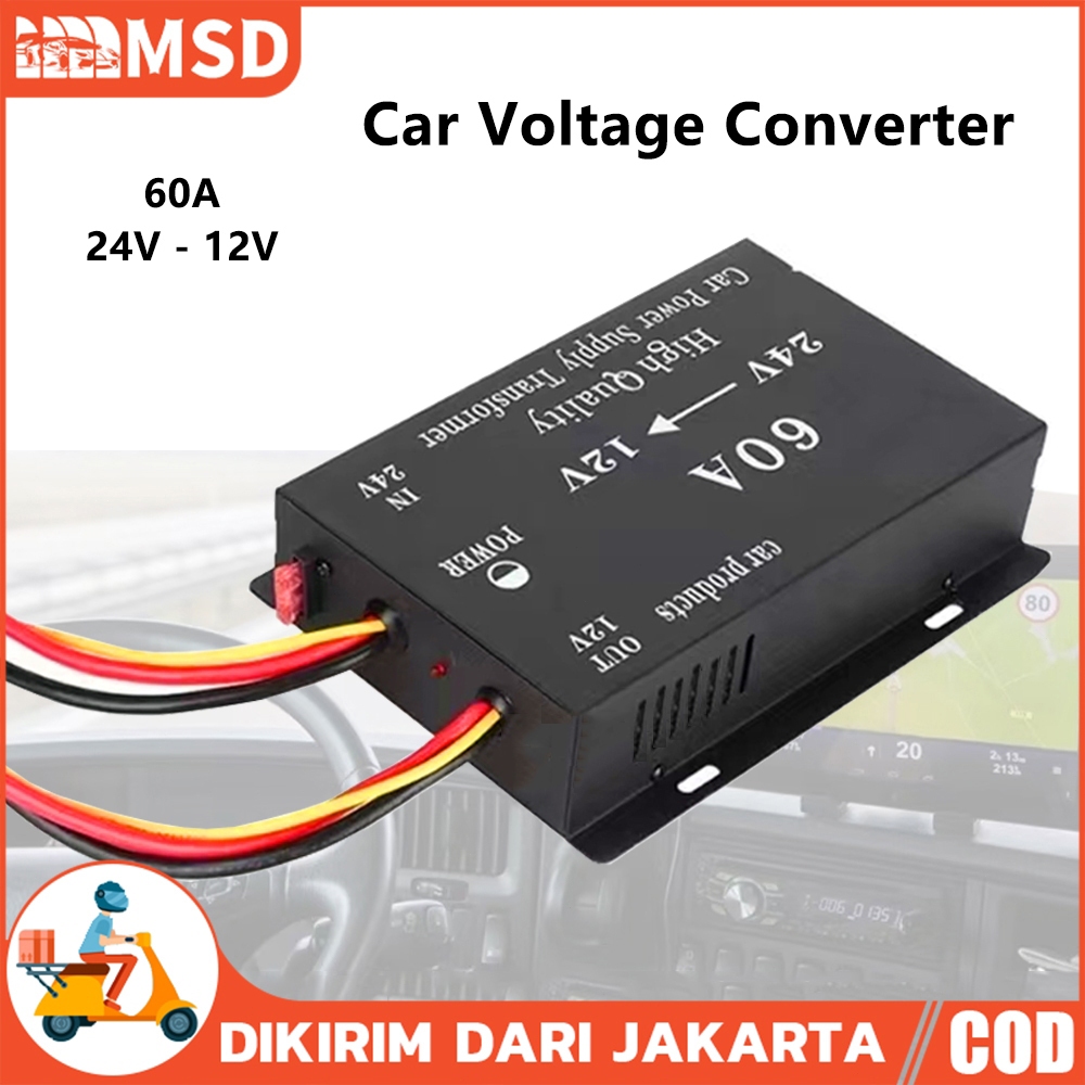 Jual Step Down 60A DC 24V - 12V Converter DC 24 Volt ke 12 Volt 60 Ampere Car Voltage Converter ...