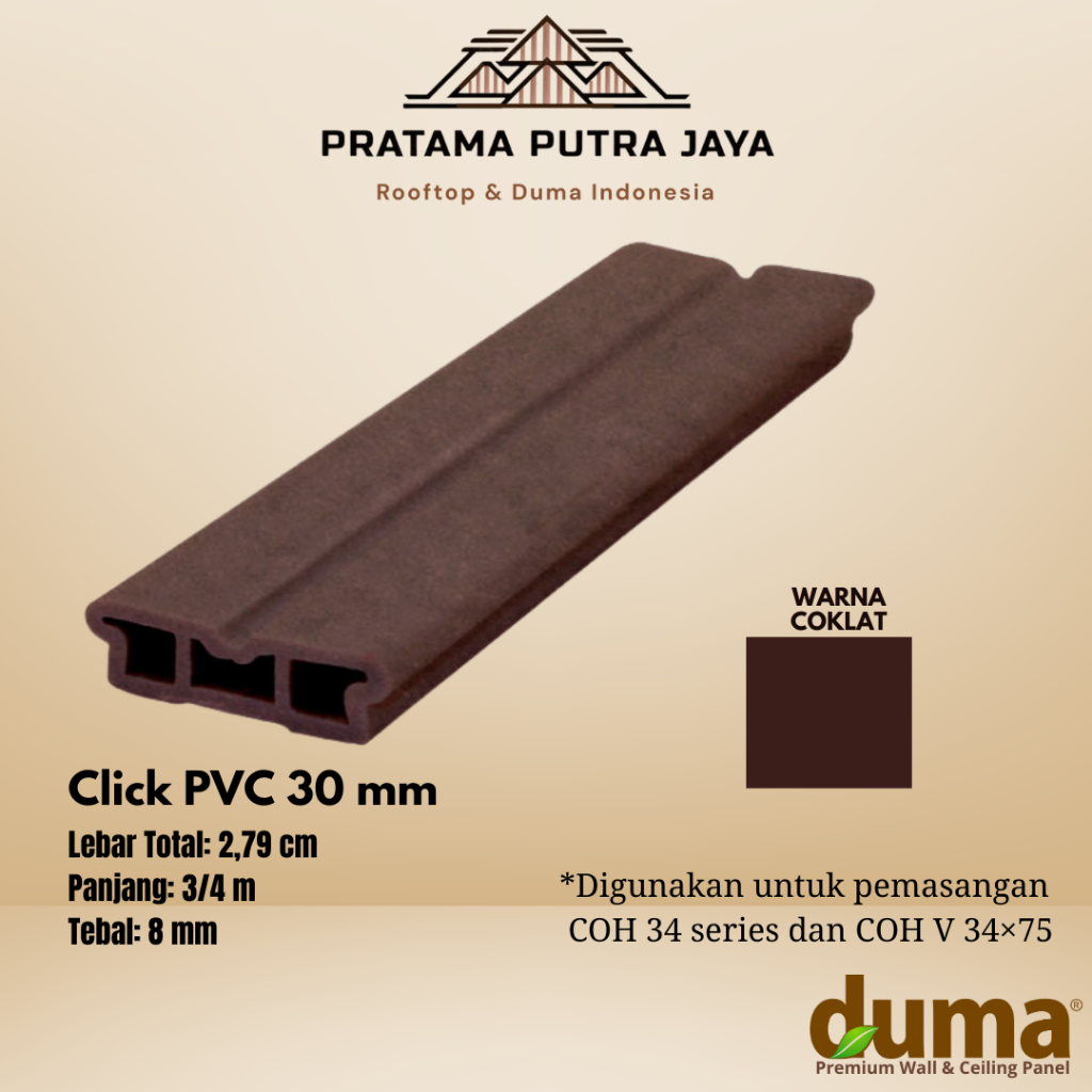 Jual DUMA WPC Click PVC 30 mm (AKSESORIS CLICK ON HOLLOW) | Shopee ...