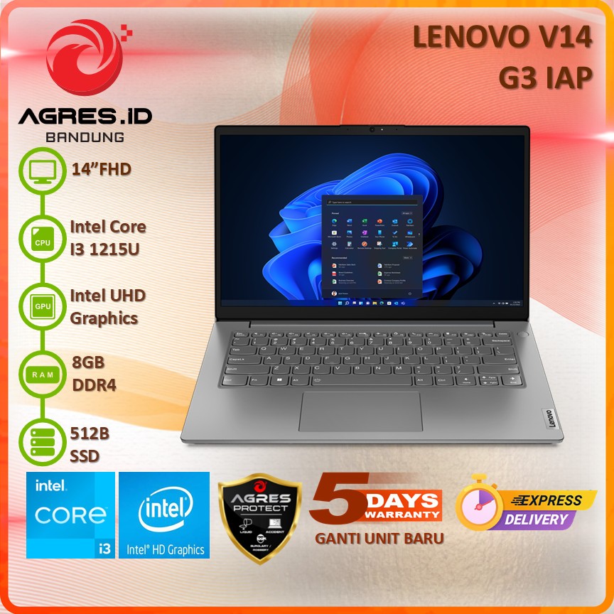 Jual LENOVO V14 G3 IAP I3 1215U 8GB 512GB 14" FHD TN | Shopee Indonesia