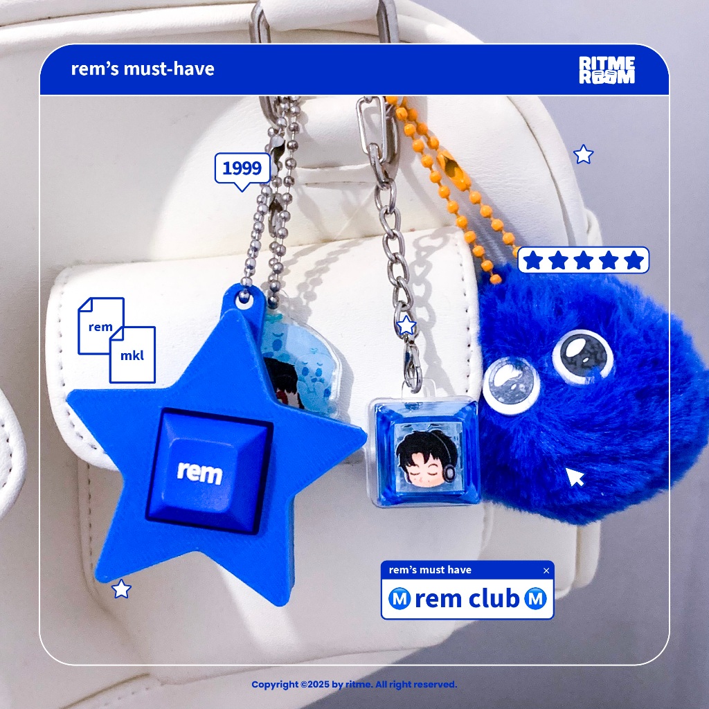 Jual [RITME ROOM] Mark rem's must-have MD Blue Keystar Keychain Keycaps ...