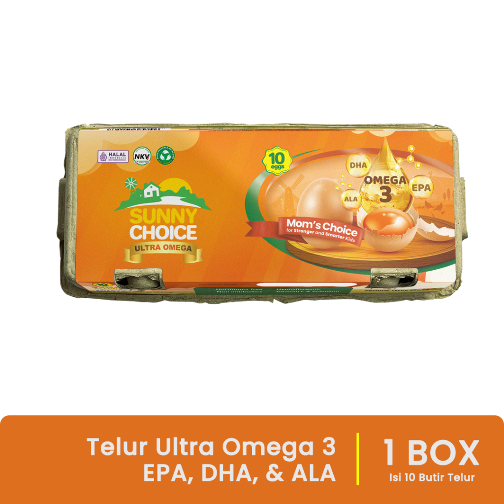 Jual Sunny Choice Ultra Omega Telur Omega-3 Isi 10 Butir (1 Box ...