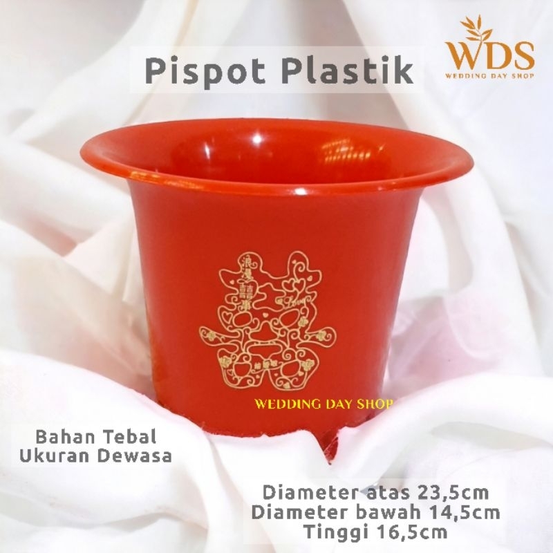 Jual WDS PISPOT WEDDING SANGJIT / PISPOT PLASTIK TEBAL MERAH SHUANGXI ...