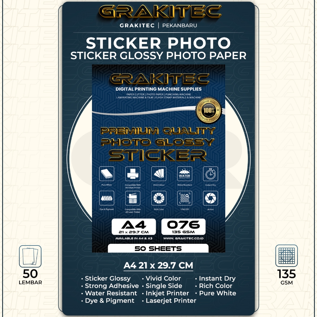 Jual Sticker Photo Paper A4 Isi 50 Lembar ( Kertas Foto Sticker Glossy ...