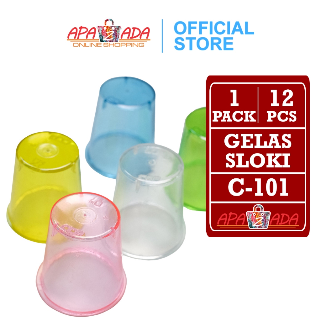 Jual Apazada - Gelas Sloki Plastik Shot Glass [1 Pack - 12 Pcs Gelas ...
