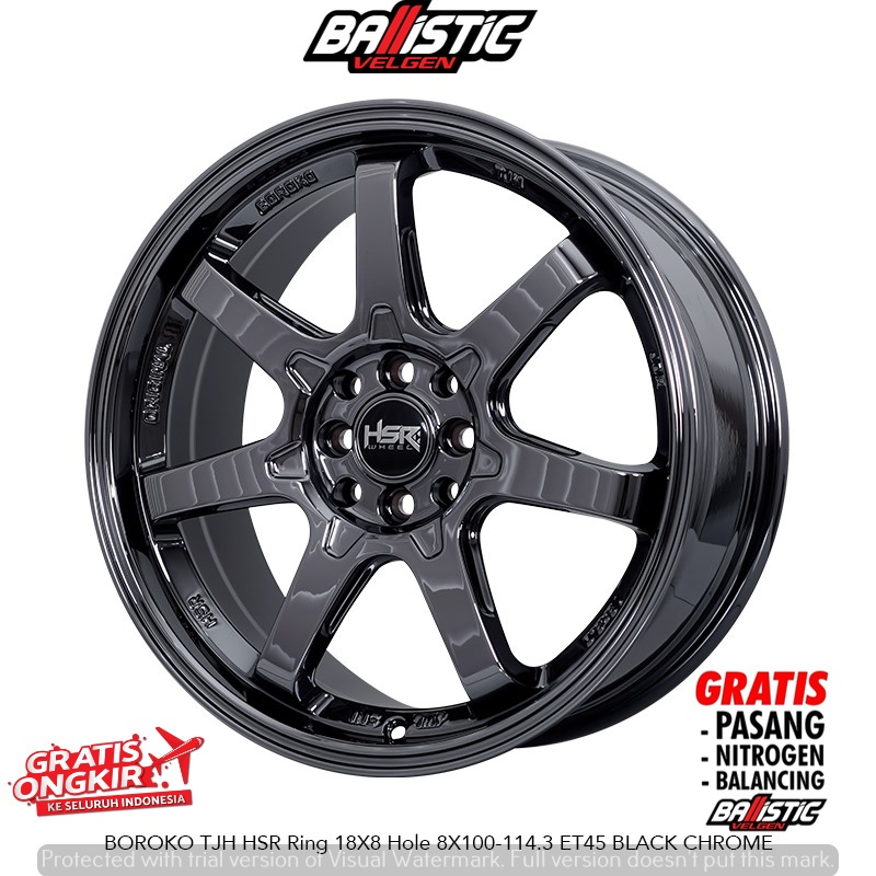 Jual Velg Mobil R18 Lebar 8 Baut 4x100 4x114,3 Warna Chrome HSR Boroko TJH Ring 18 Buat Freed ...