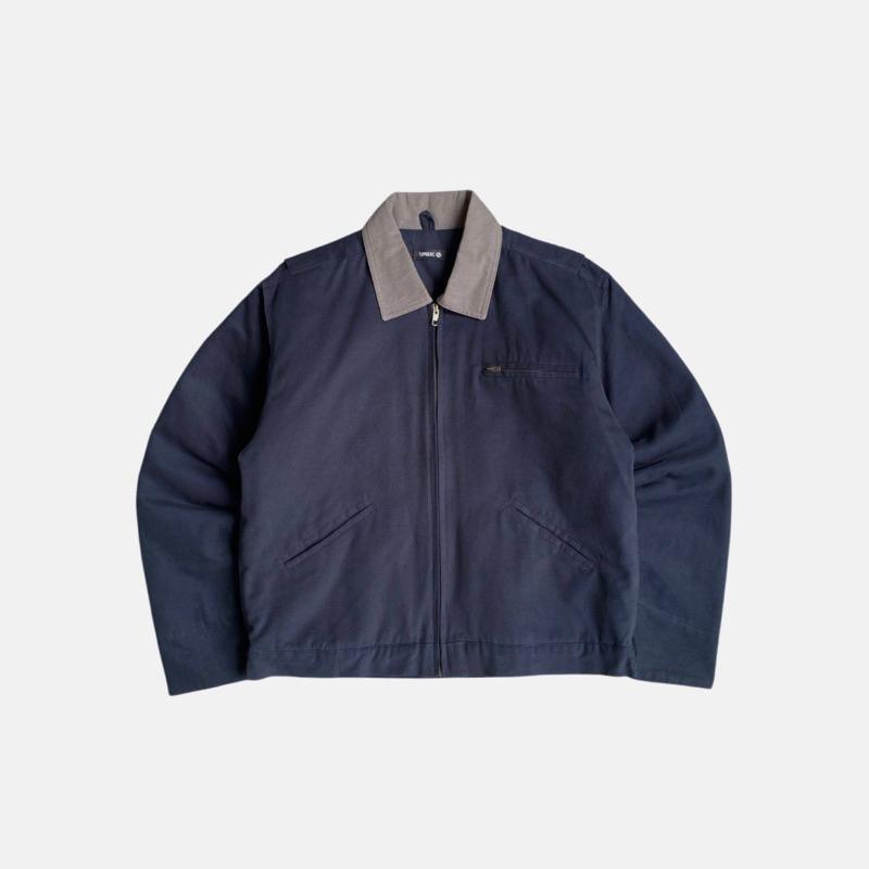 Jual Timbre Work Jacket Quilted Navy Collar Grey | Shopee Indonesia