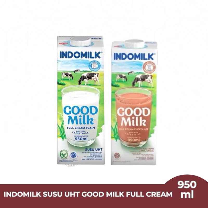 Jual Susu Indomilk Good Milk Full Cream Plain 950 ml/ Susu UHT 950 ml | Shopee Indonesia