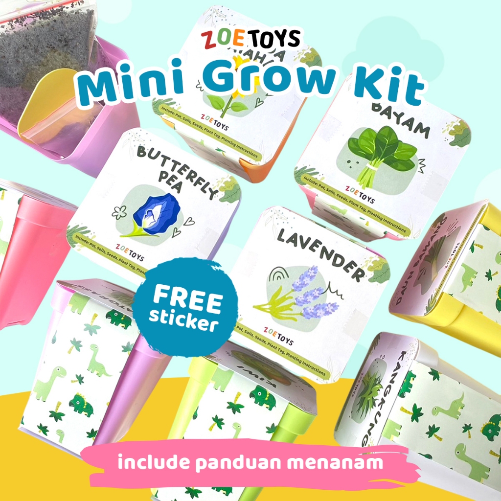Jual Zoetoys Mini Grow Kit 2 | Pot Warna Warni Berkebun Gardening ...