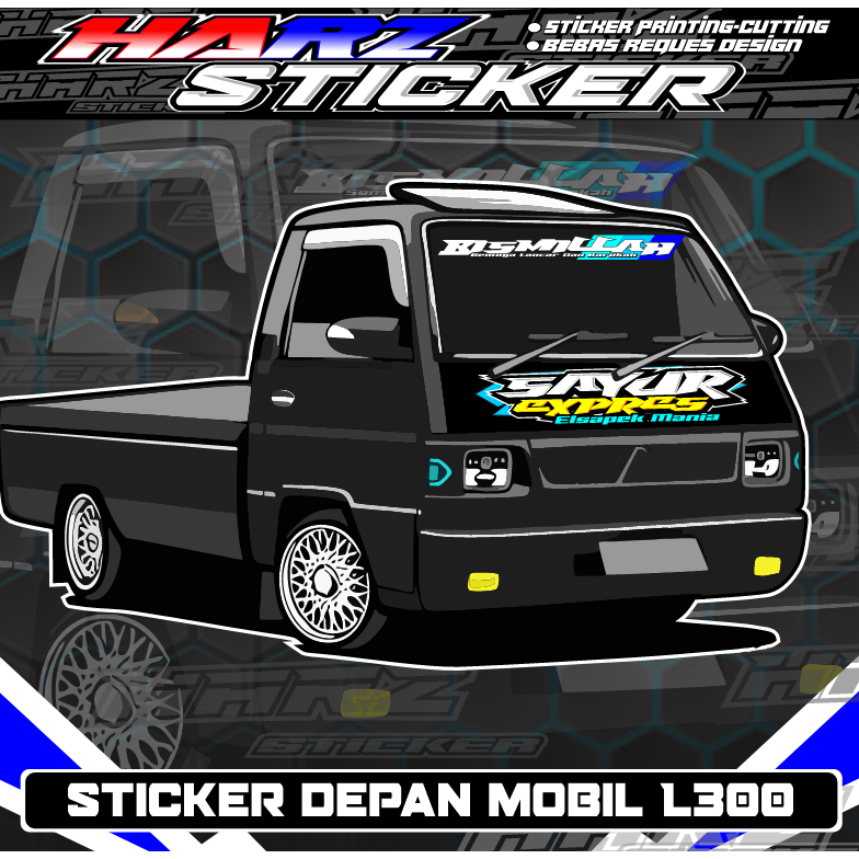 Jual Stiker Kabin Depan Mobil Pick Up L300-Stiker Sayur Express-Stiker ...