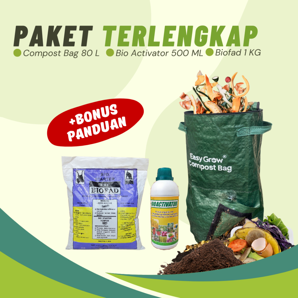 Jual PAKET Komposter Kilat 80 Liter Compost Bag Easy Grow Kompos Tas ...