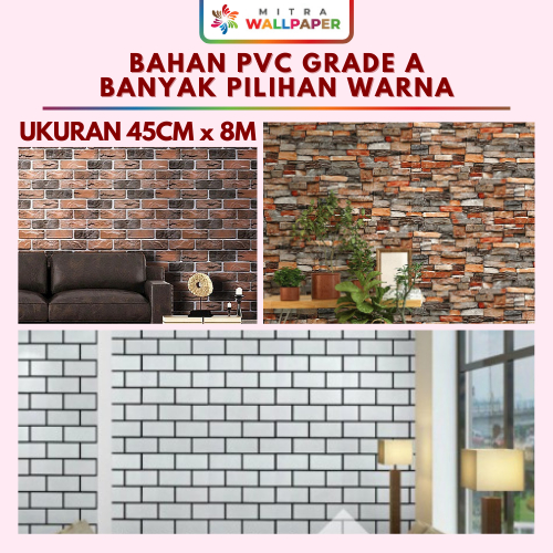 Jual Live COD Wallpaper Bata Walpaper Dinding Batu Bata Motif Bata ...