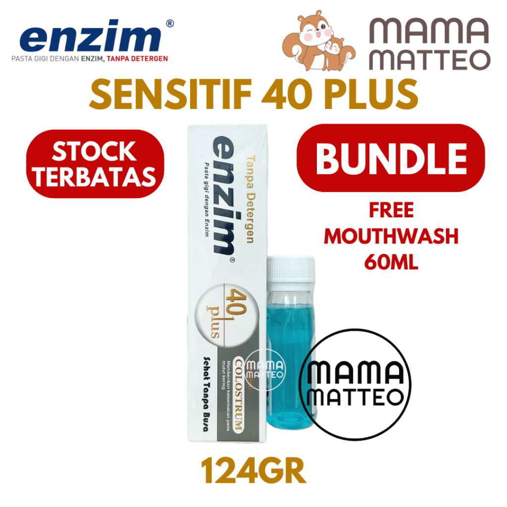 Jual ENZIM Pasta Gigi Sensitif 40 Plus 63gr 124gr 160gr / Tooth Paste ...