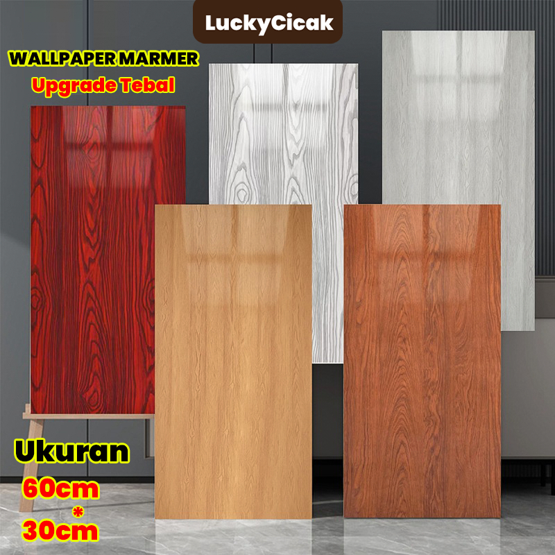 Jual （10 Lembar）wallpaper marmer,Motif Kayu Realistis,wallpaper vinyl ...