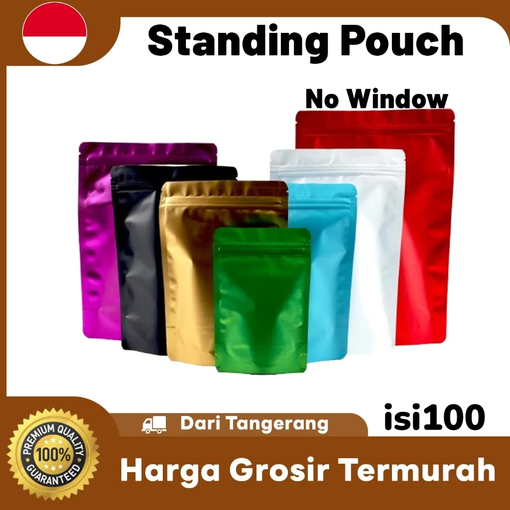 Jual isi100 Standing Pouch MATTE Ziplock Kemasan Kopi Resealable 250 ...