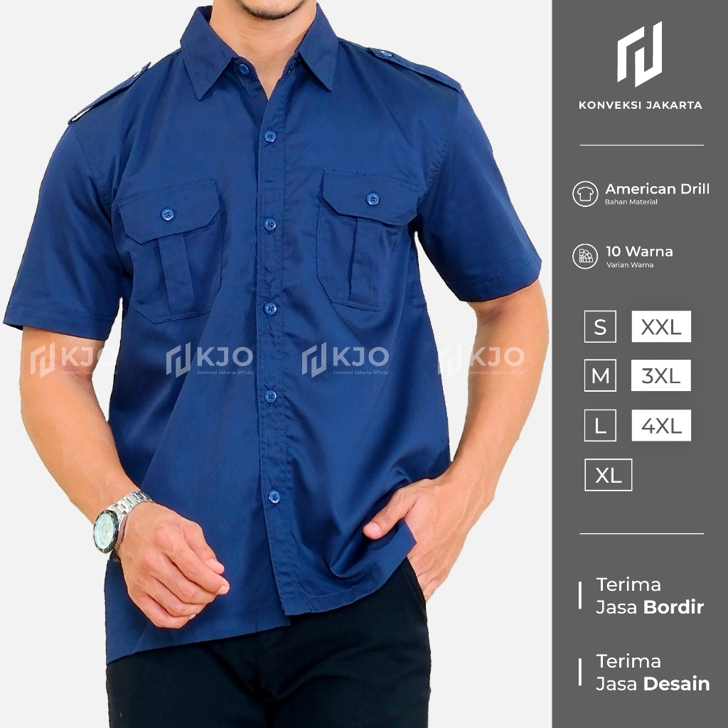 Jual Baju Kemeja PDL Lengan Pendek Pria - Seragam Pakaian Kerja ...