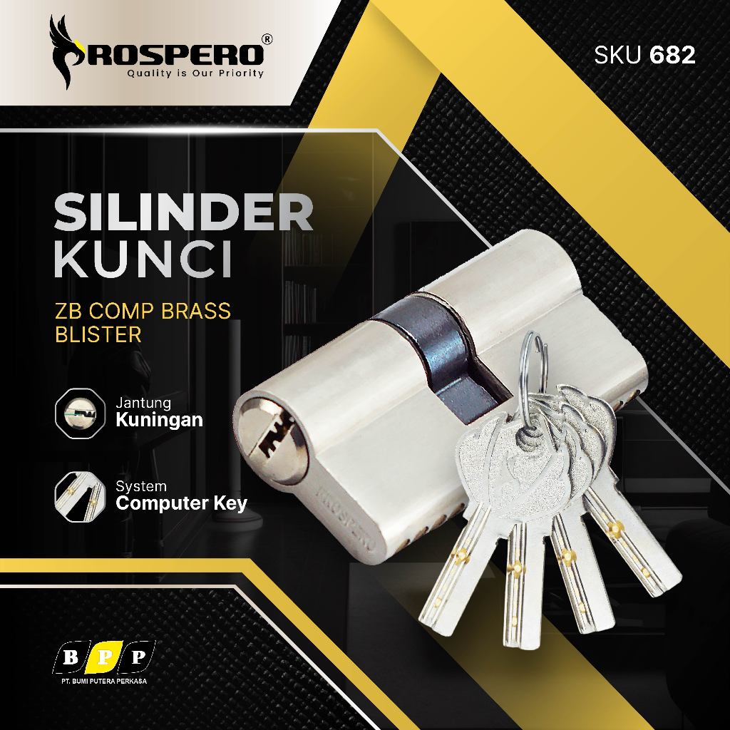 Jual SILINDER Body Kunci Pintu Bahan Kuningan Besar Tanggung Komp Keys System PROSPERO ...