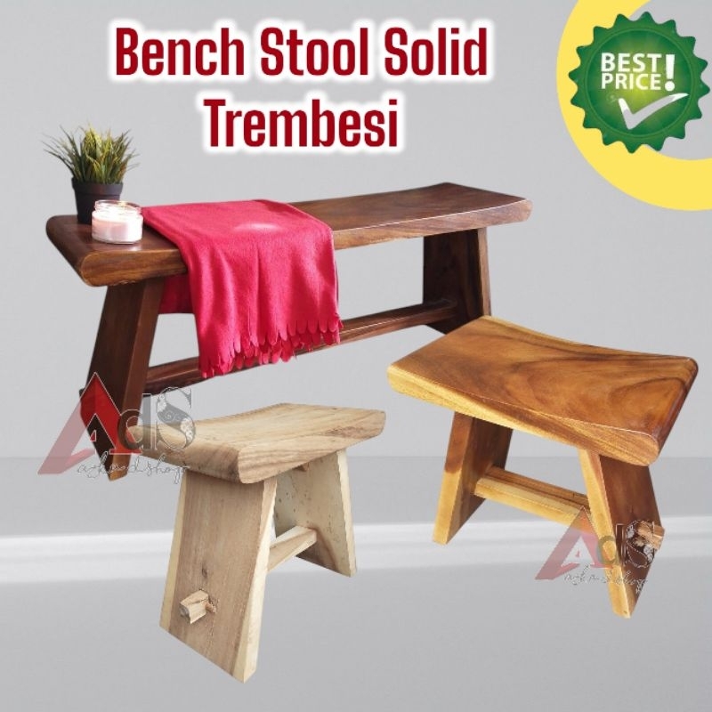 Jual Bangku Kursi Benchstool Kayu Trembesi Solid Wood | Shopee Indonesia
