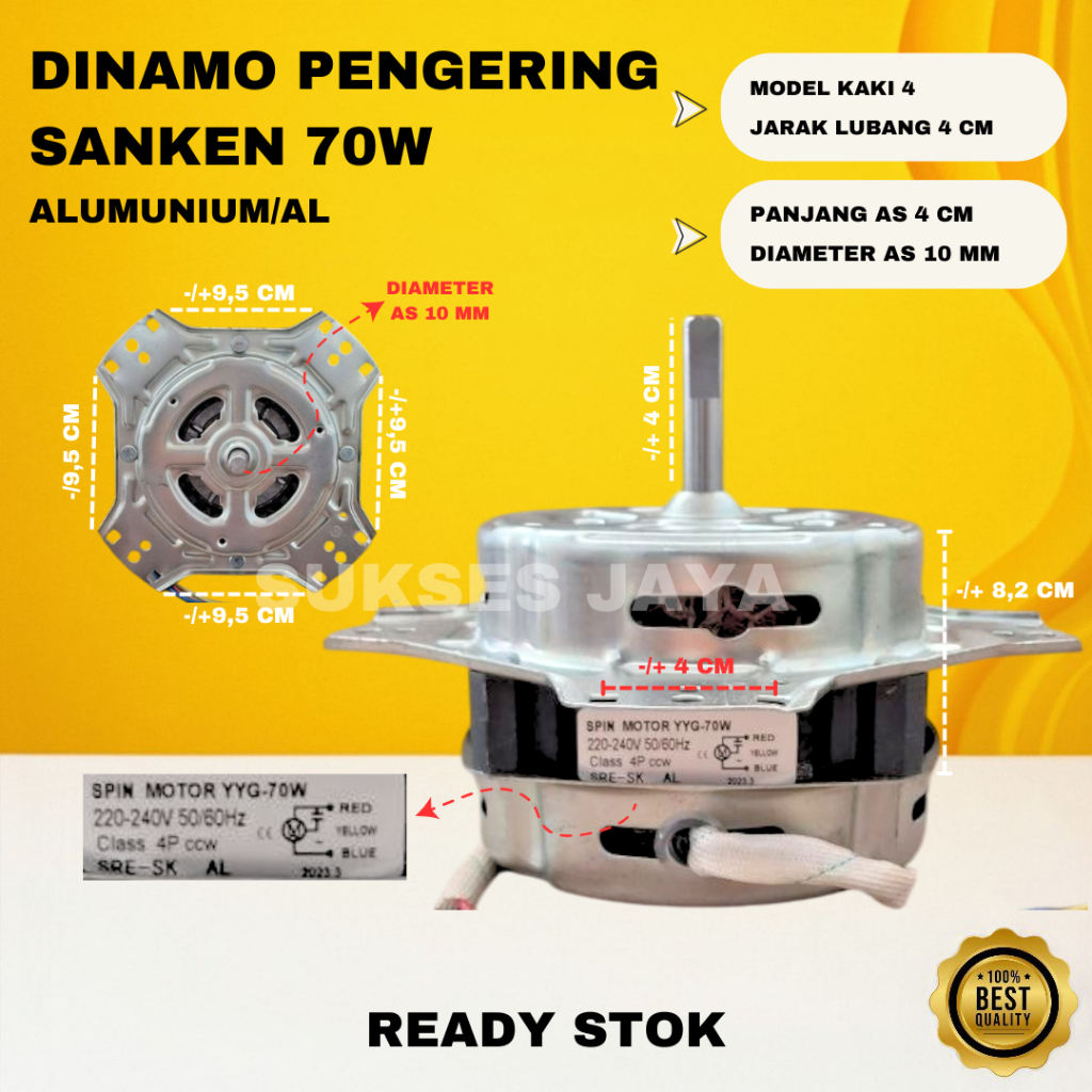 Jual Dinamo Spin - Motor Pengering Mesin Cuci SANKEN kaki 4 - GULUNGAN ALUMUNIUM/AL | Shopee ...