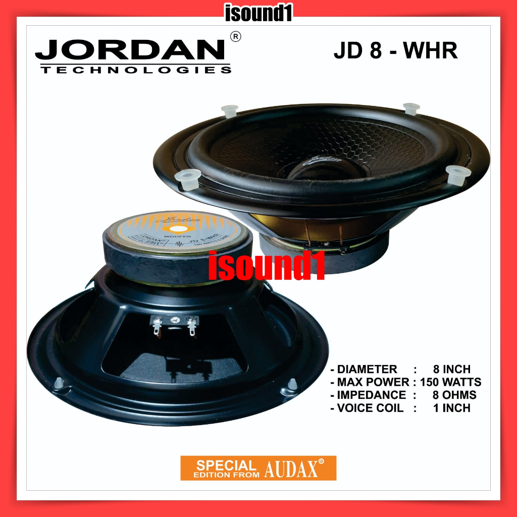 Jual SPEAKER JORDAN AUDAX 8 INCH WOOFER JD 8 WHR 150 WATT ORIGINAL ...