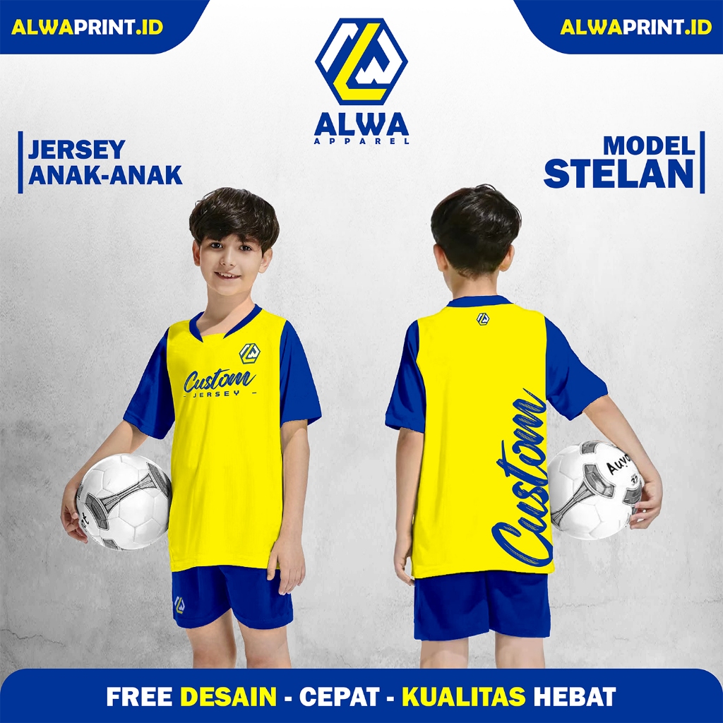 Jual JERSEY STELAN ANAK-ANAK FULL PRINT, BISA CUSTOM, FREE DESAIN BISA ...