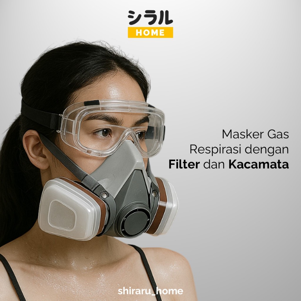 Jual Masker Cat Respirator Gas Udara Debu Industrial Mask Goggle Anti ...