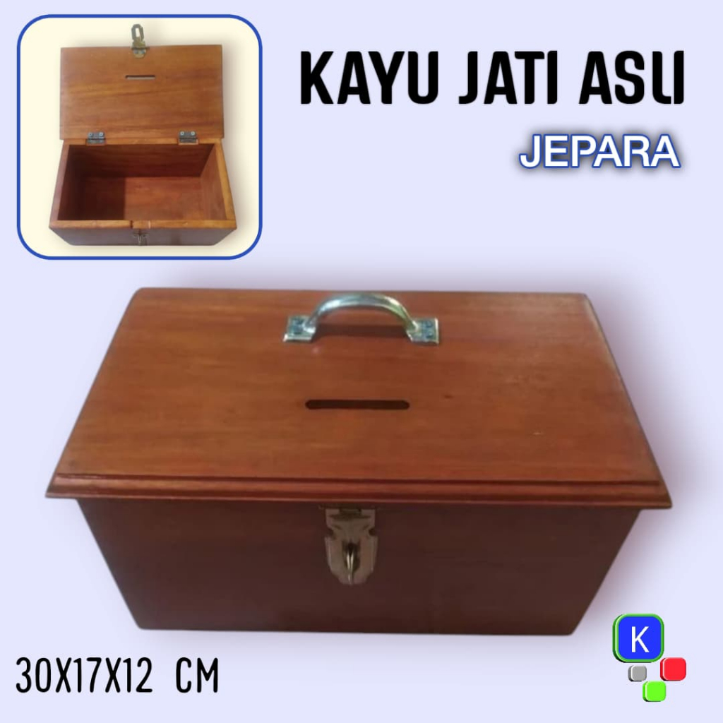 Jual Kotak Amal Kayu Jati Asli Finishing Halus - Celengan Infaq/Sedekah ...