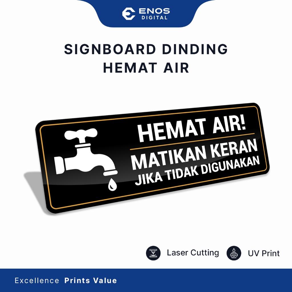 Jual Akrilik Signboard Hemat Air / Signage Matikan Keran Jika Tidak ...