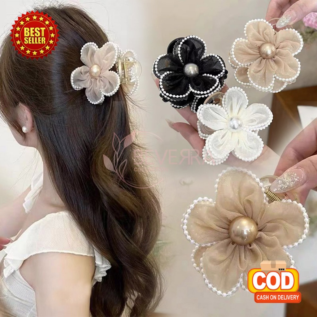 Jual Jepit Rambut Korea Wanita Bunga Mutiara Pearl Jedai Lucu Fashion ...
