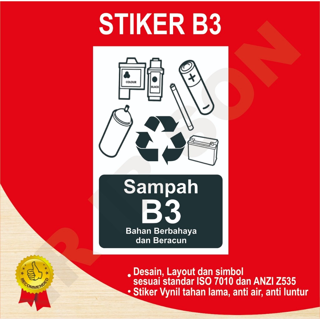 Jual STIKER SAMPAH B3 BAHAN BERBAHAYA DAN BERACUN SAFETY SIGN K3 ISO ...