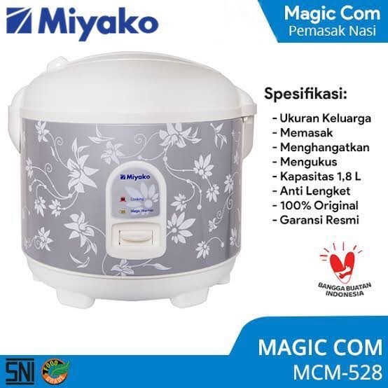 Jual Rice Cooker Miyako MCM-528 Magic Com Warmer Plus 1,8Liter | Shopee ...